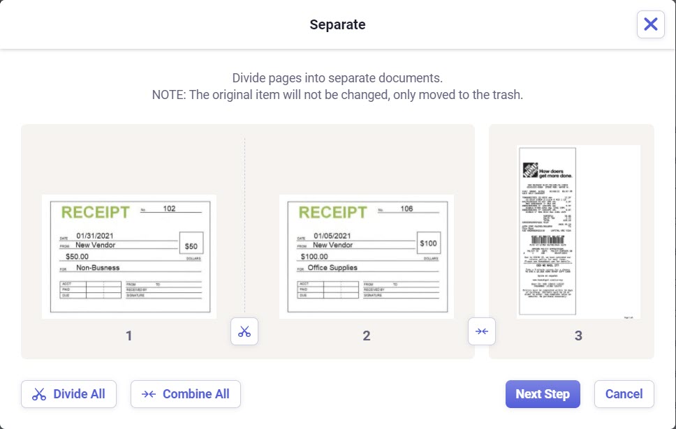 Combine and Separate Items in Neat - Neat HelpCenter