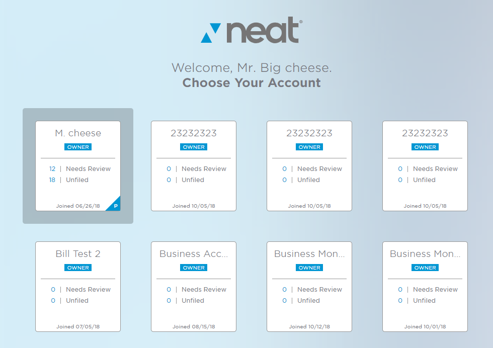 Sharing Accounts in Neat - Neat HelpCenter